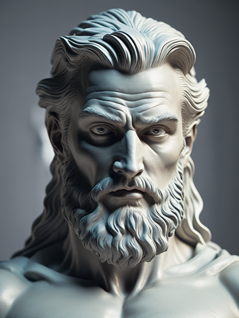 Premium Free ai Images | realistic portrait white greek marble statue ...