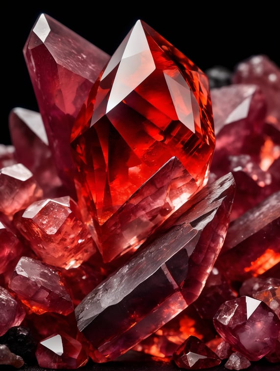 Premium Free ai Images | red rock crystal on dark background macro ...
