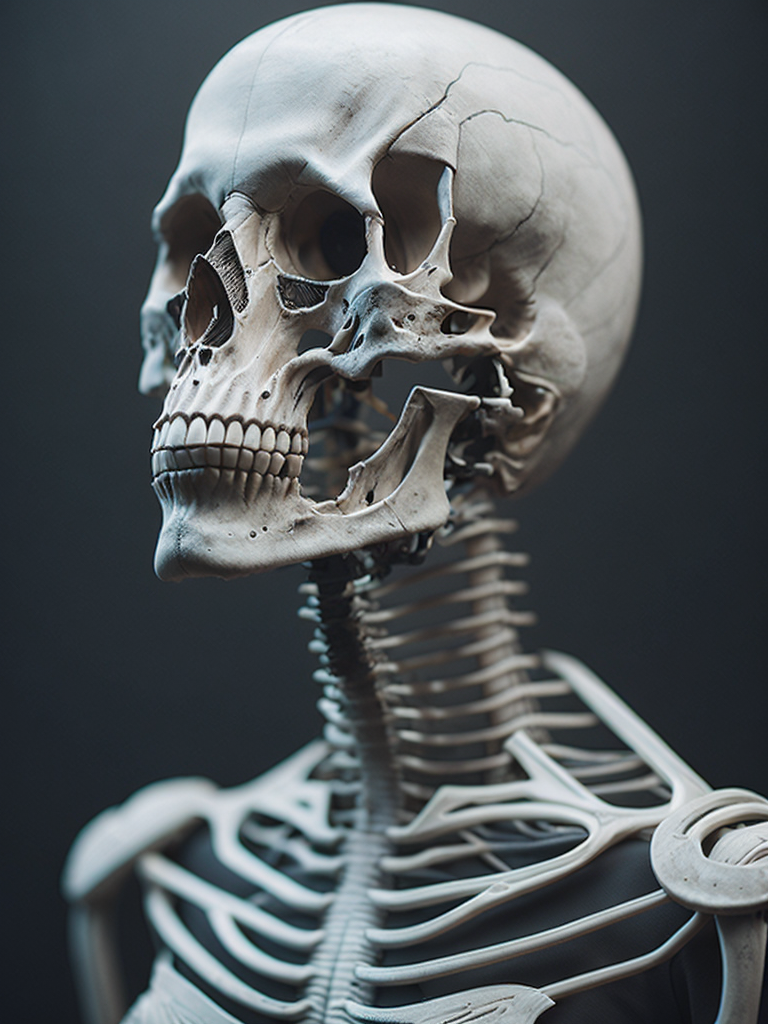 Premium Free ai Images | portrait of skeleton wearing sui gradient ...