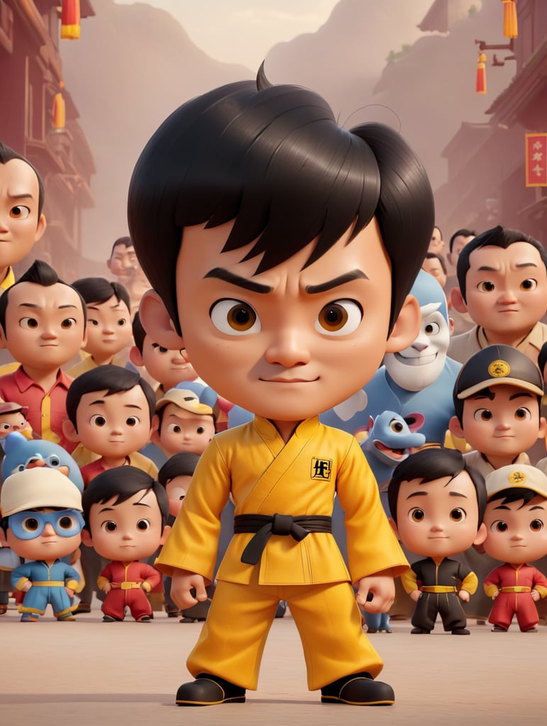 Premium Free ai Images | bruce lee standing looking at camera