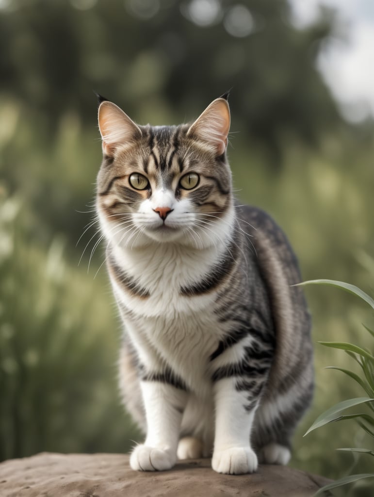 Premium Free ai Images | hyper realistic photo of cat in nature with ...