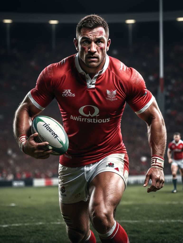 Premium Free ai Images | rugby player portrait white background with ...