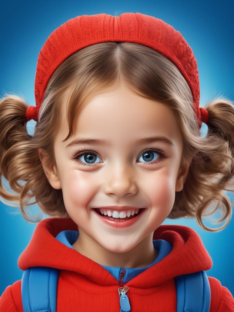 Premium Free ai Images | photo happy little girl going to travel cute ...
