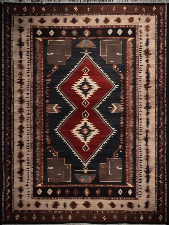 Premium Free ai Images | old western native american rug dark scene ...