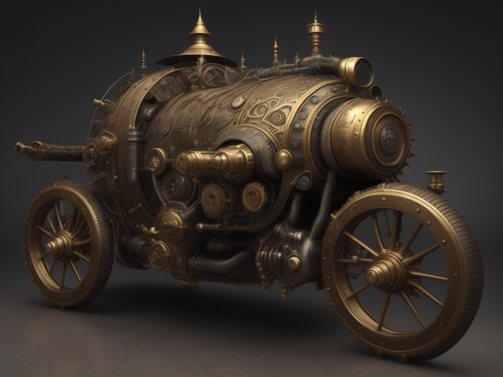 Lumenor AI Image Generation - steampunk car