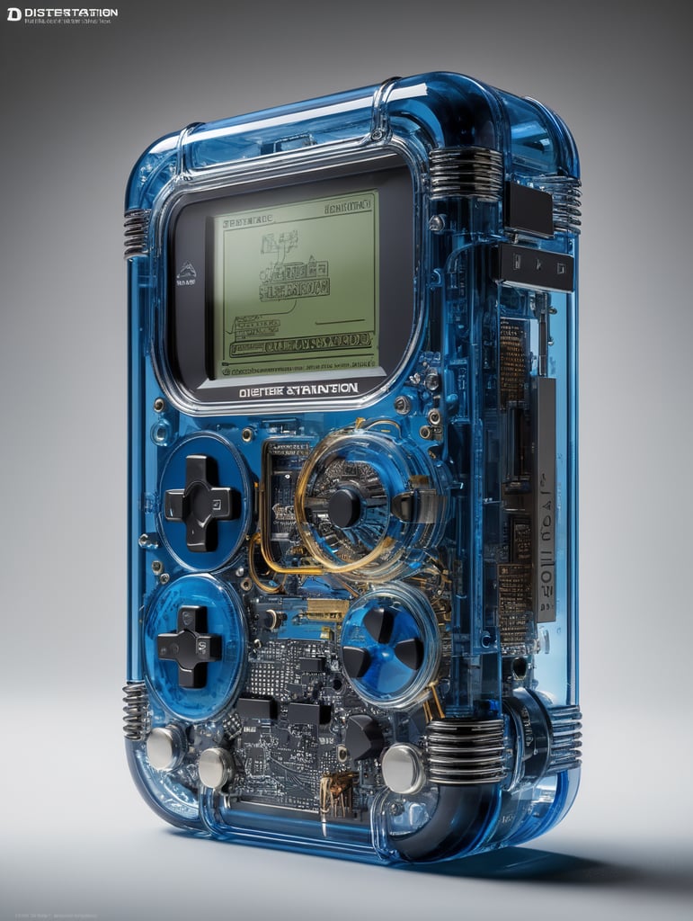 Premium Free ai Images | see through blue translucent game boy designed ...