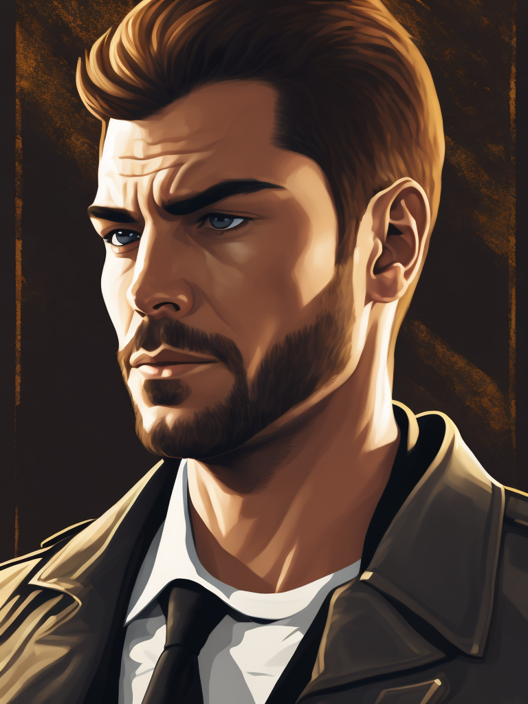 Lumenor AI Image Generation - portrait of gta man vector art