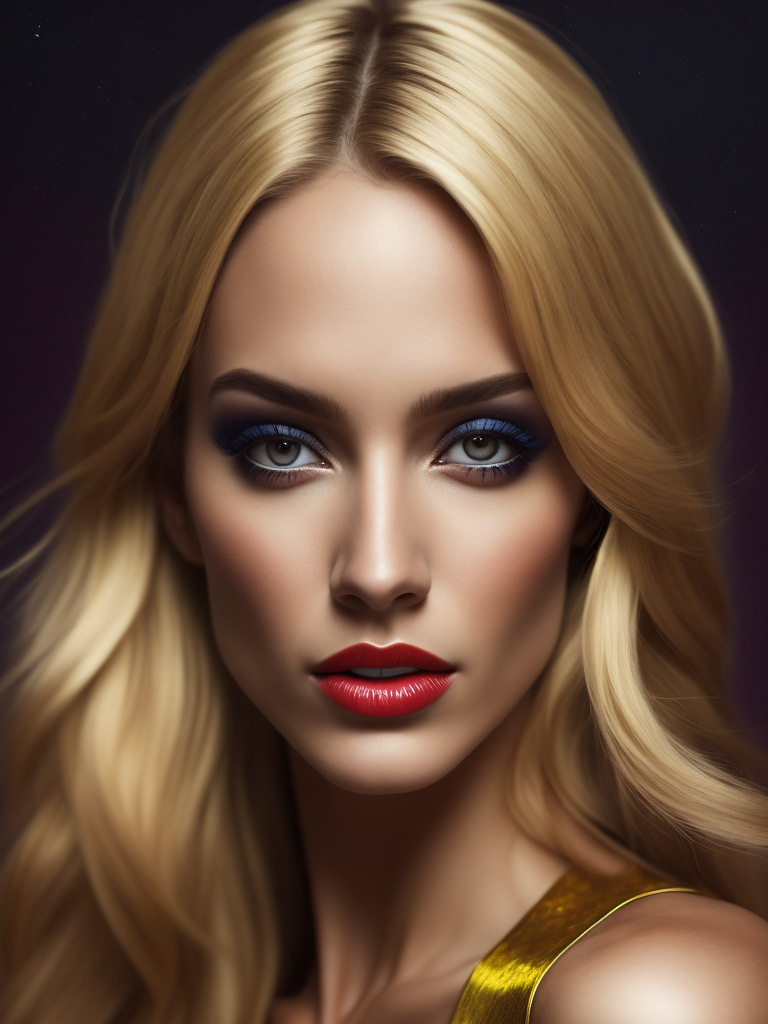 Premium Free ai Images | portrait of blonde woman bright and saturated ...