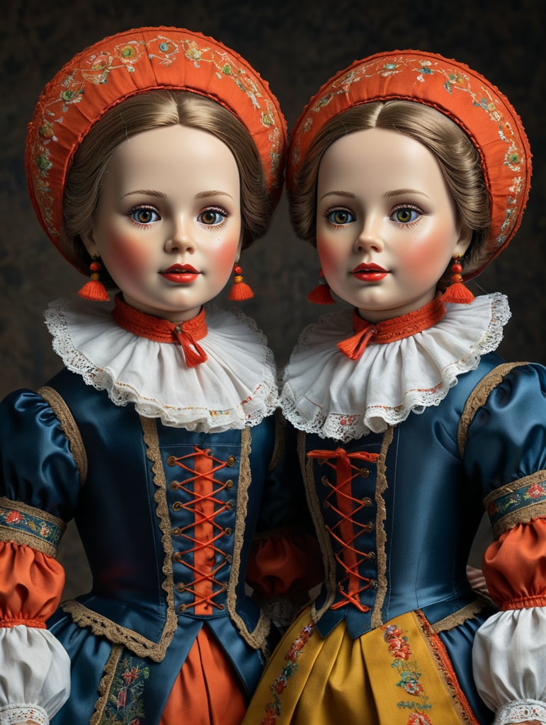 Premium Free ai Images | pair of anthropomorphic dolls in the style of ...