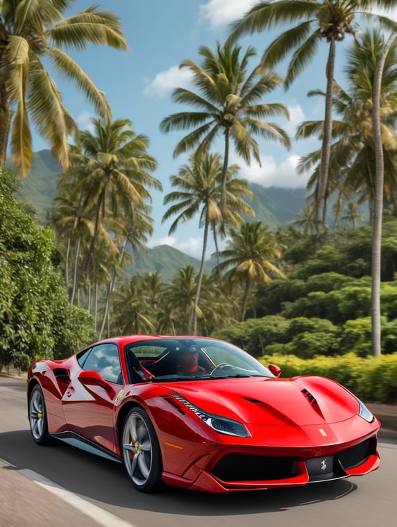 Premium Free ai Images | magnum driving ferrari