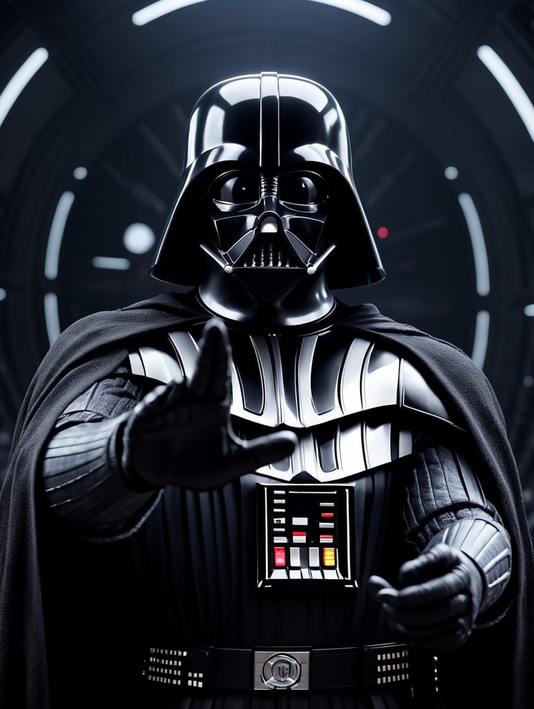 Premium Free ai Images | darth vader making hand heart gesture to the ...