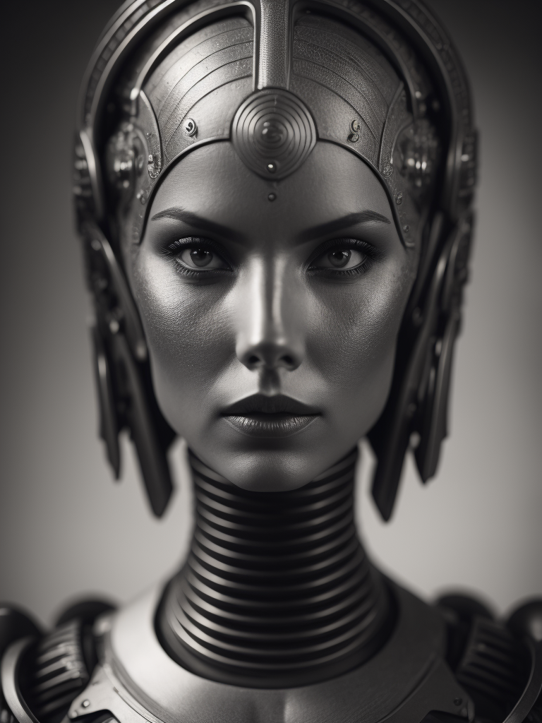 Lumenor AI Image Generation - female robot giger style black and white ...