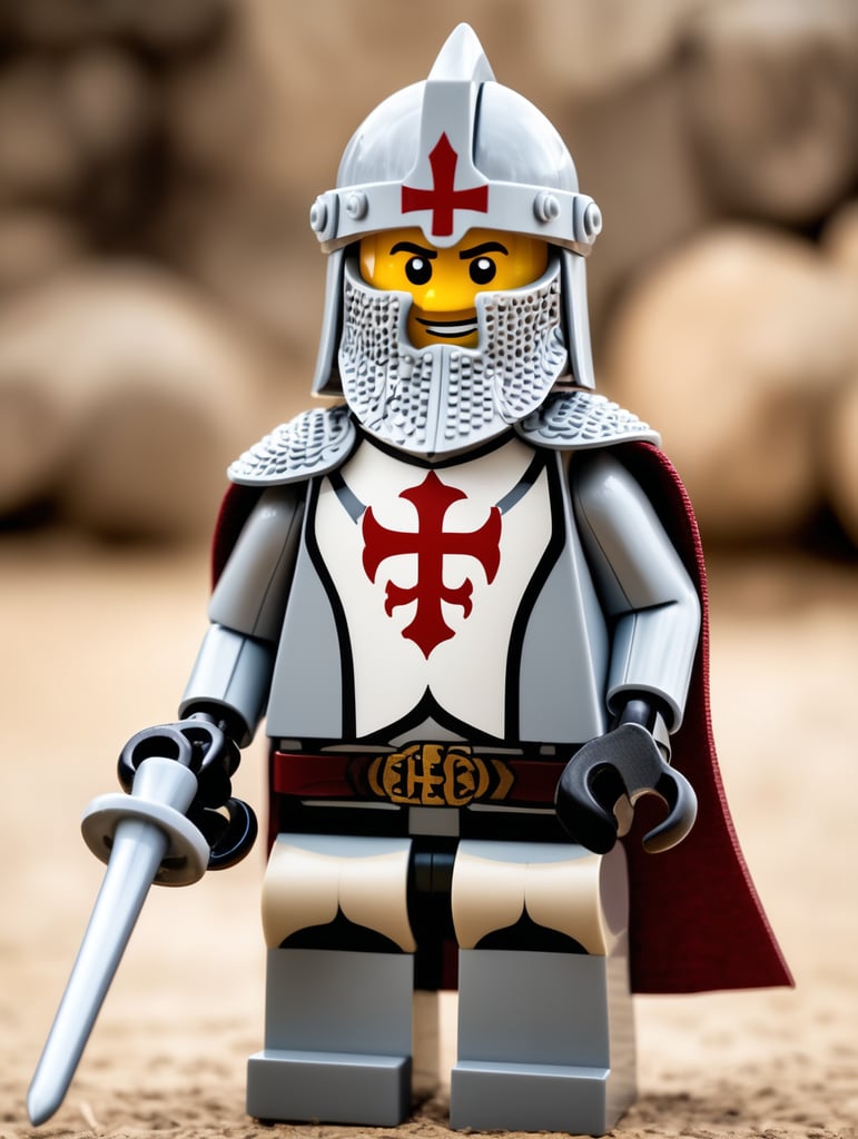 Premium Free ai Images | medieval knight templar as lego character