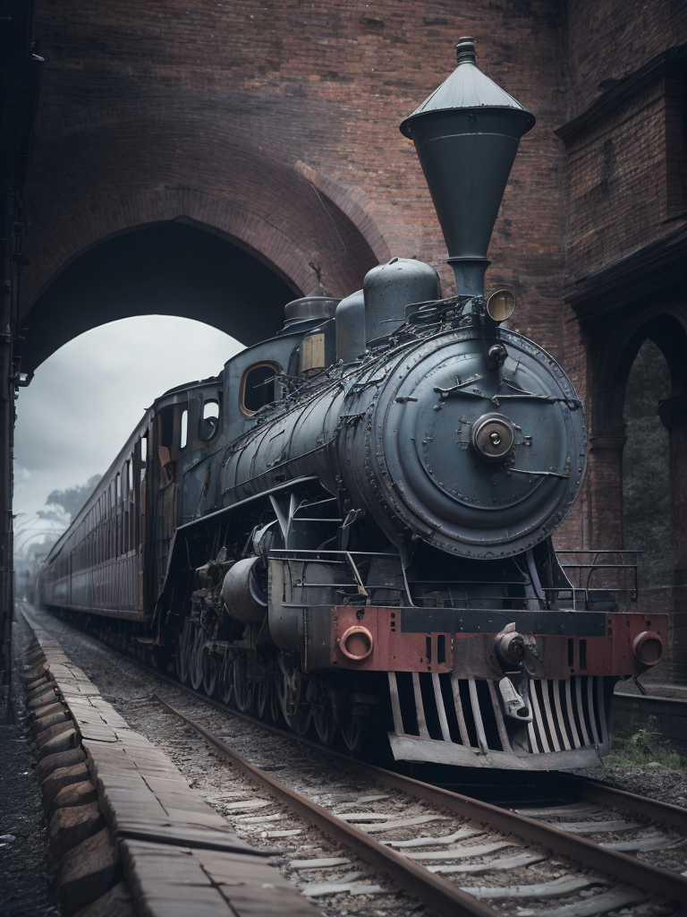 Lumenor AI Image Generation - abandoned railroad ghost train