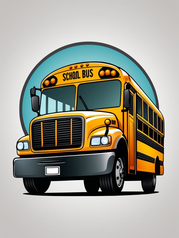 Premium Free ai Images | school bus vector logo mascot logo bright ...