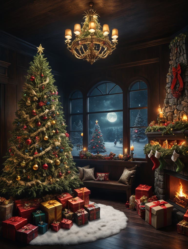 Premium Free ai Images | christmas overlay image background realistic