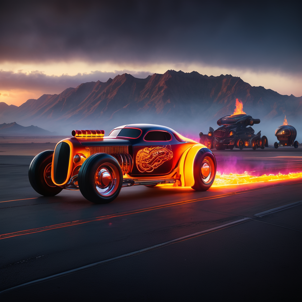 Premium Free ai Images | future spaceship cyberpunk hot rod with ...