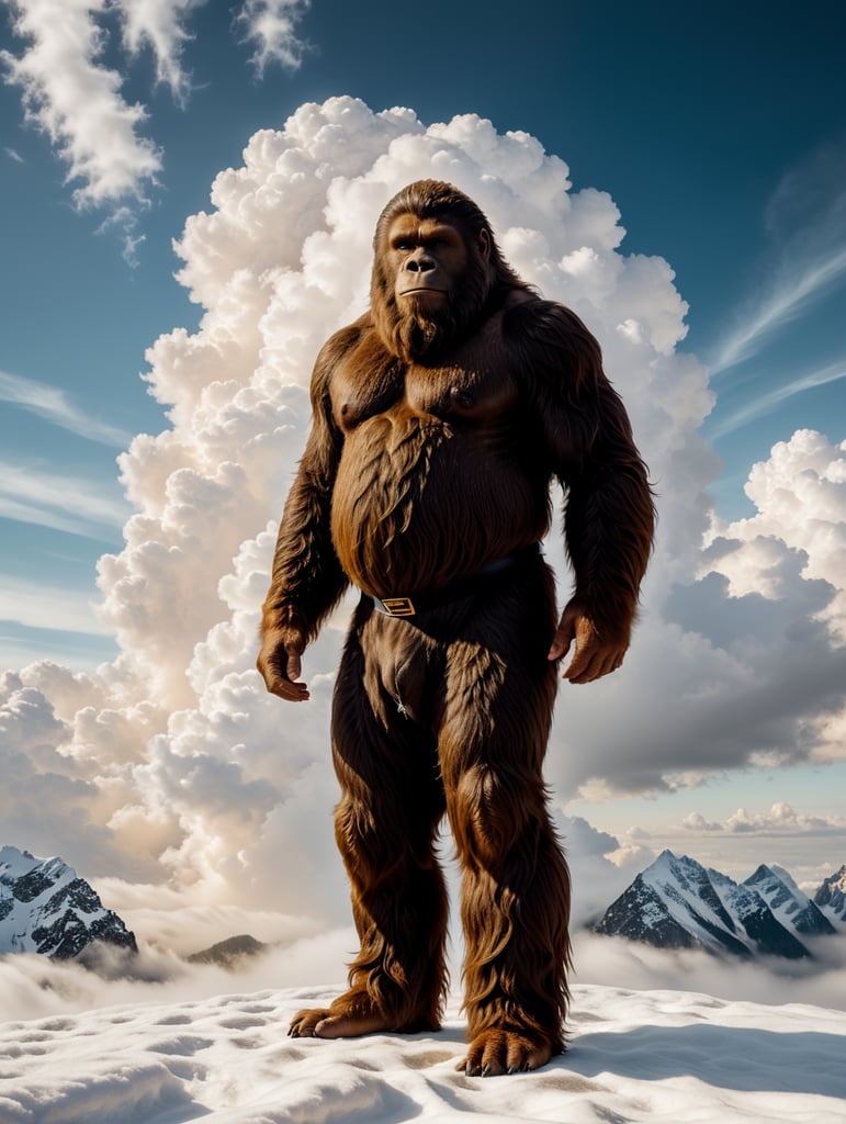 Premium Free ai Images | minimalist sasquatch haute couture full body ...