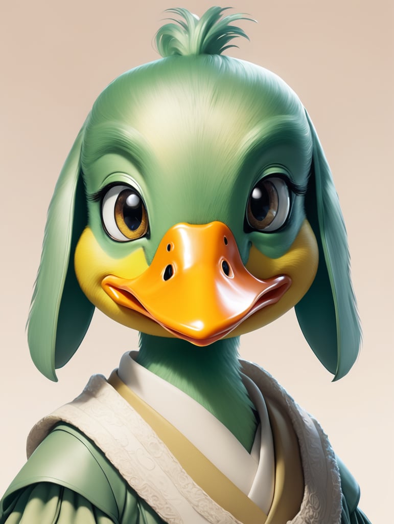 Premium Free ai Images | anni the duck as an anime character