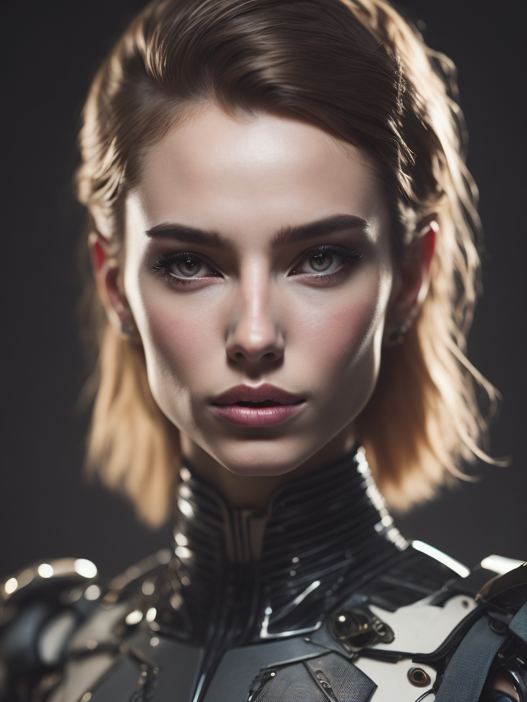 Premium Free ai Images | portrait of robot girl enormous lips ...