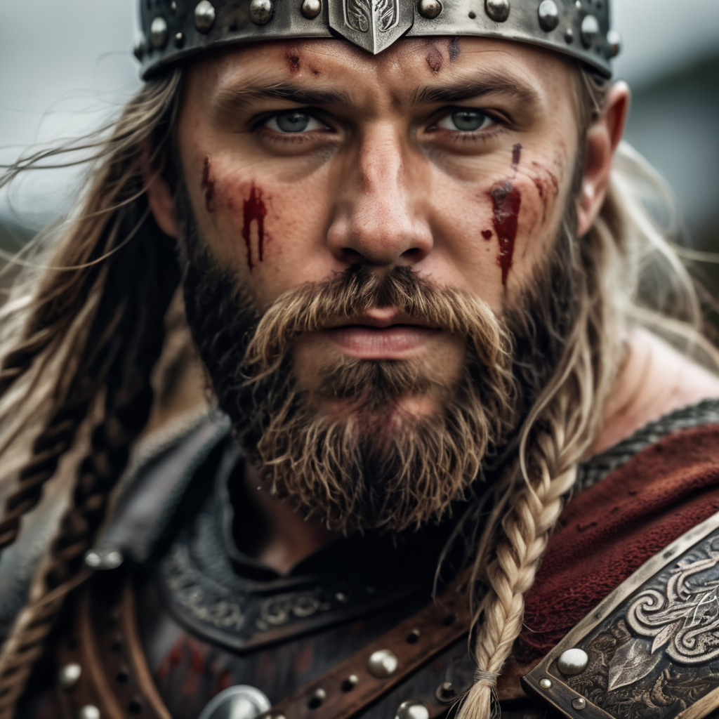 Lumenor AI Image Generation - hyper realistic blood stained viking with ...