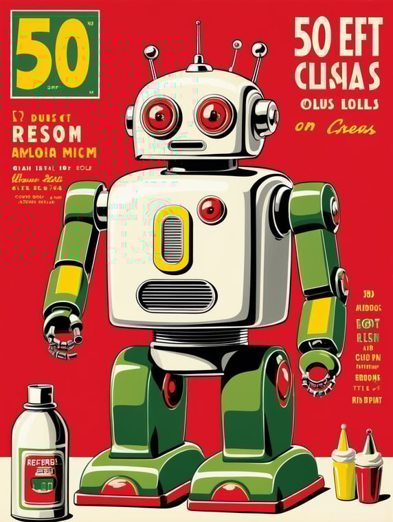 Premium Free ai Images | ad style illustration for robot toy colors are ...
