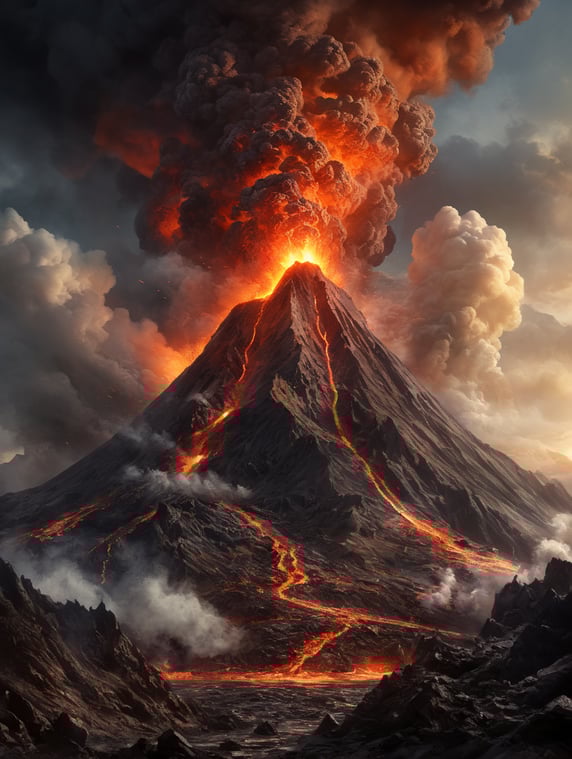 Premium Free ai Images | the image of volcano erupting into the sky ...