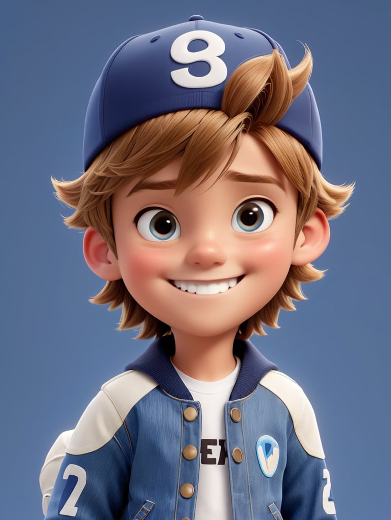 Premium Free ai Images | cartoon disney pixar style max moore boy with ...