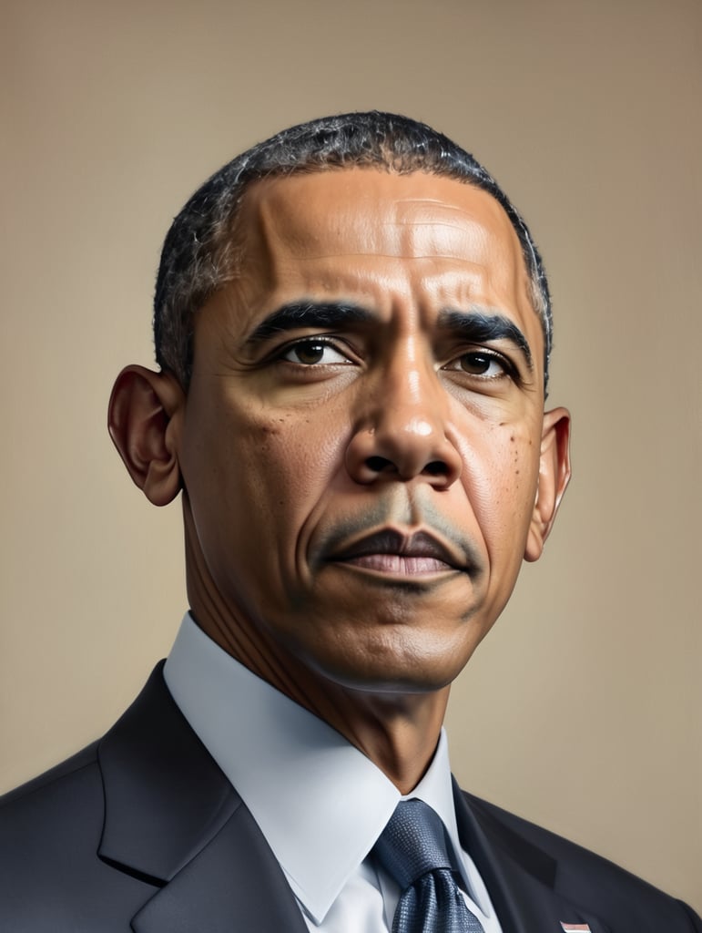 Premium Free ai Images | portrait of barack obama serious face shot