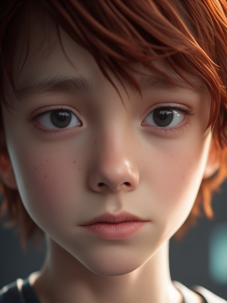 Premium Free ai Images | boy with ginger hair animation anime style