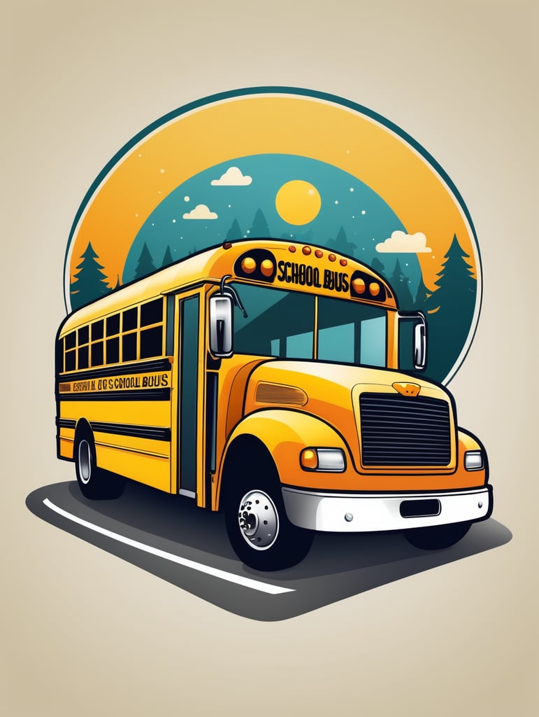 Premium Free ai Images | school bus vectors design mascot logo bright ...