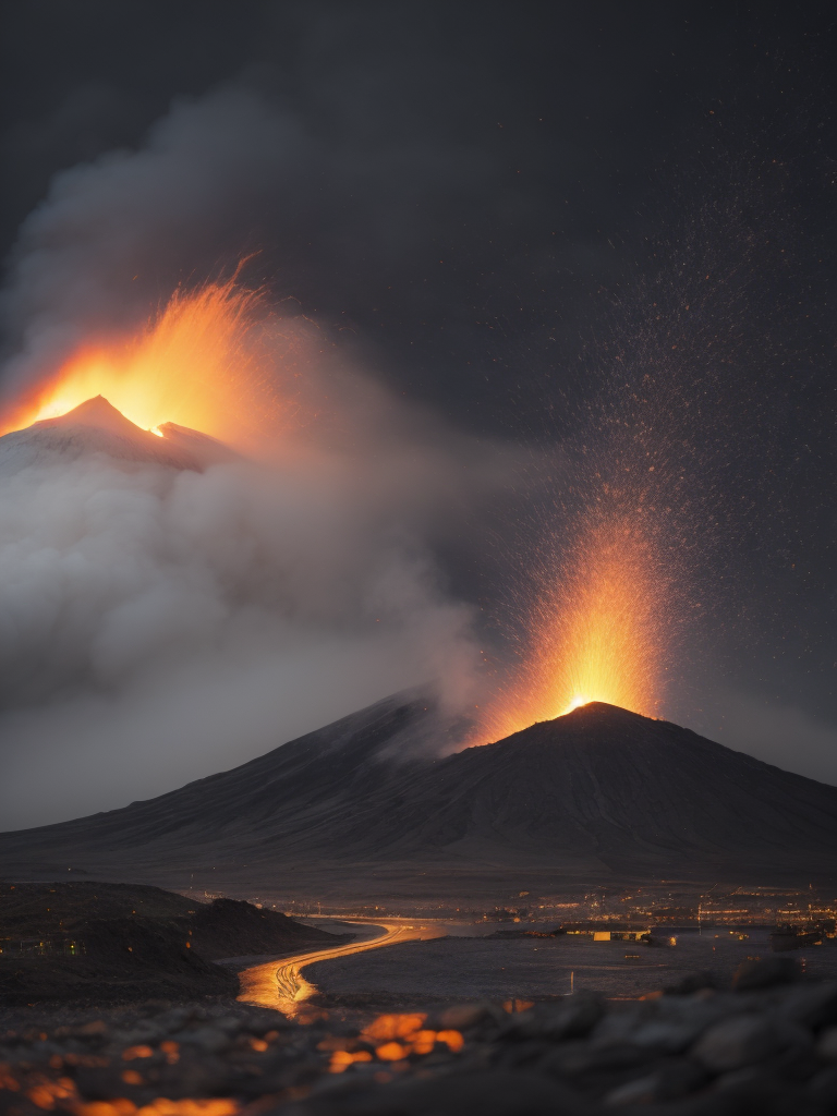 Lumenor AI Image Generation - icelandic volcano eruption