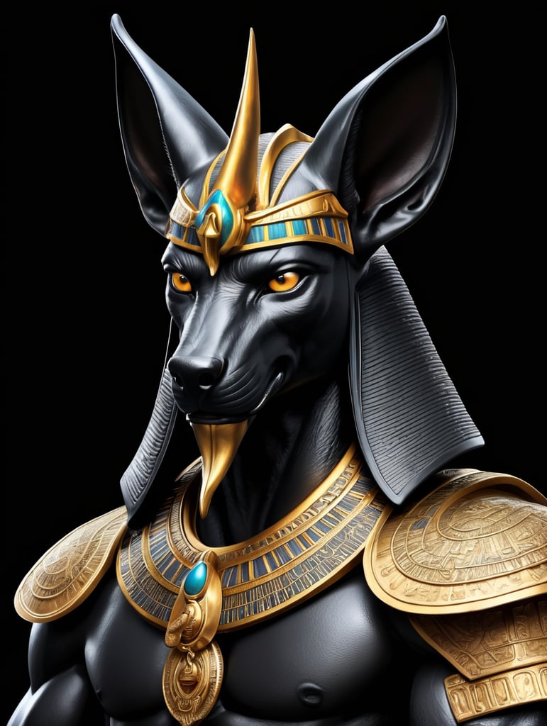 Premium Free ai Images | egyptian god anubis portrait hyper realistic ...
