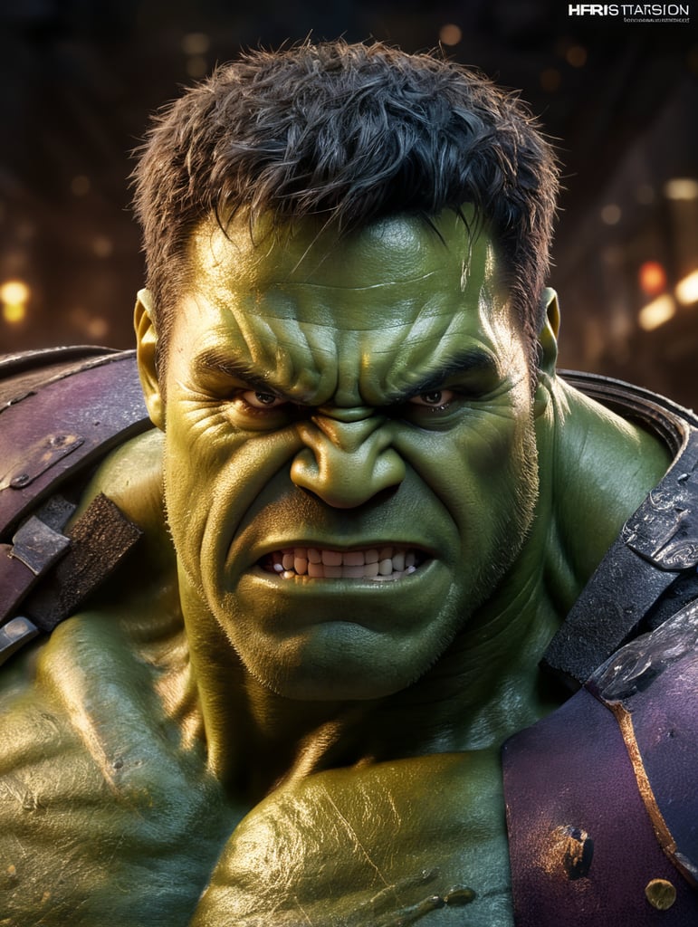 Premium Free ai Images | ortrait of hulk bright and saturated colors ...