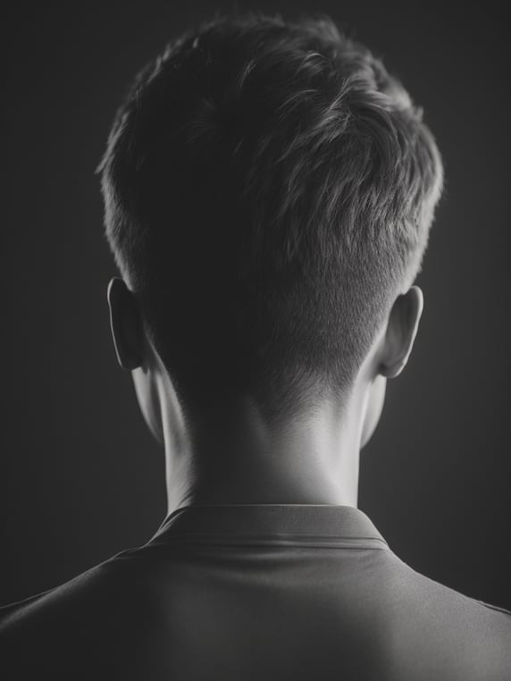 Premium Free ai Images | portrait of man from behind in backlight very ...