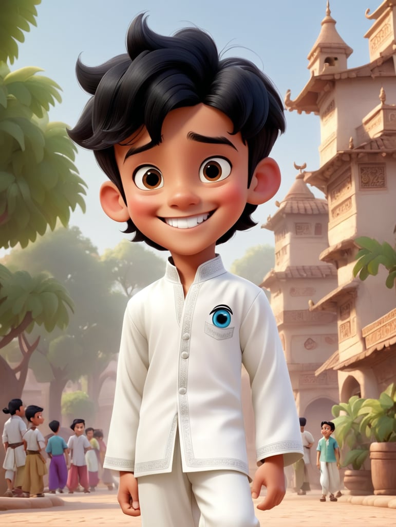 Premium Free ai Images | animated disney art style young fair boy ...