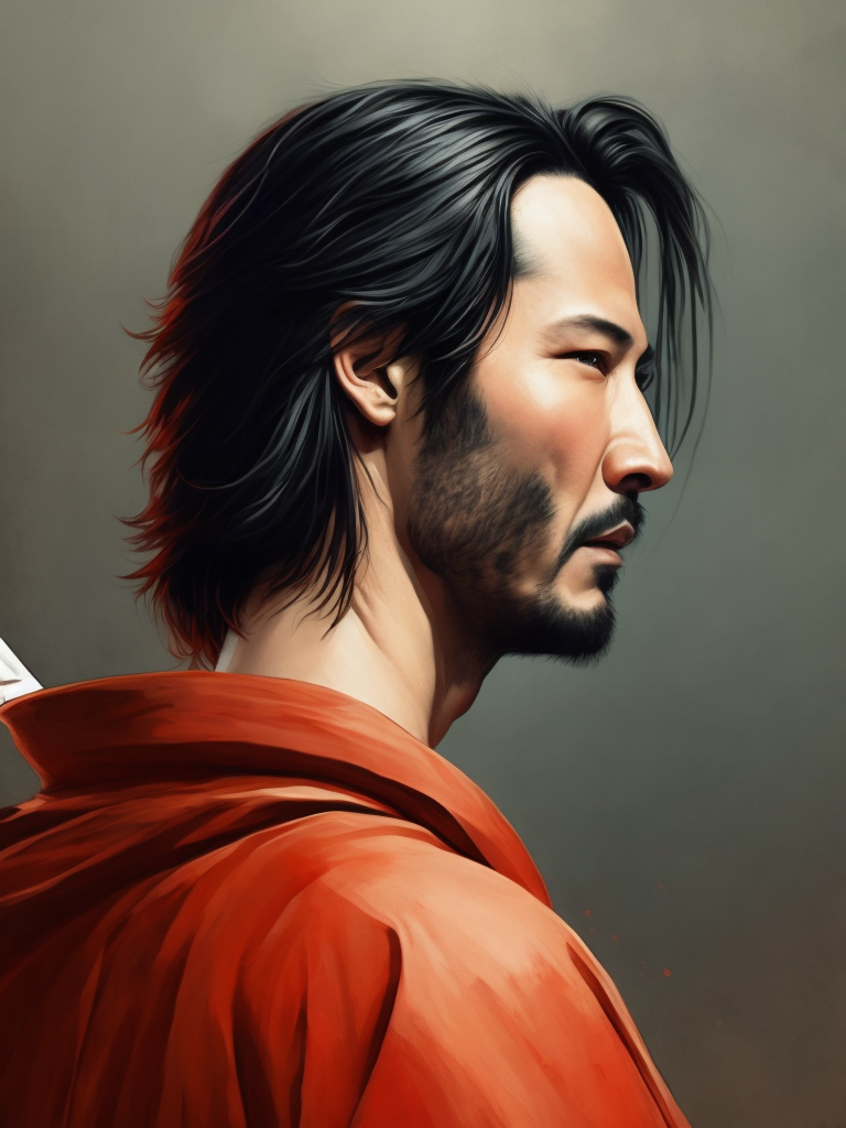 Lumenor AI Image Generation - portrait of keanu reeves as samurai in ...