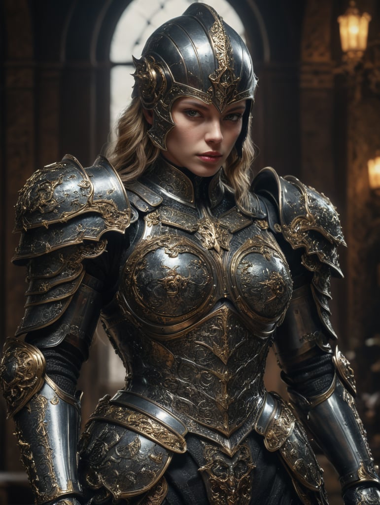 Premium Free ai Images | gothic full plate armor mirror shine stella ...