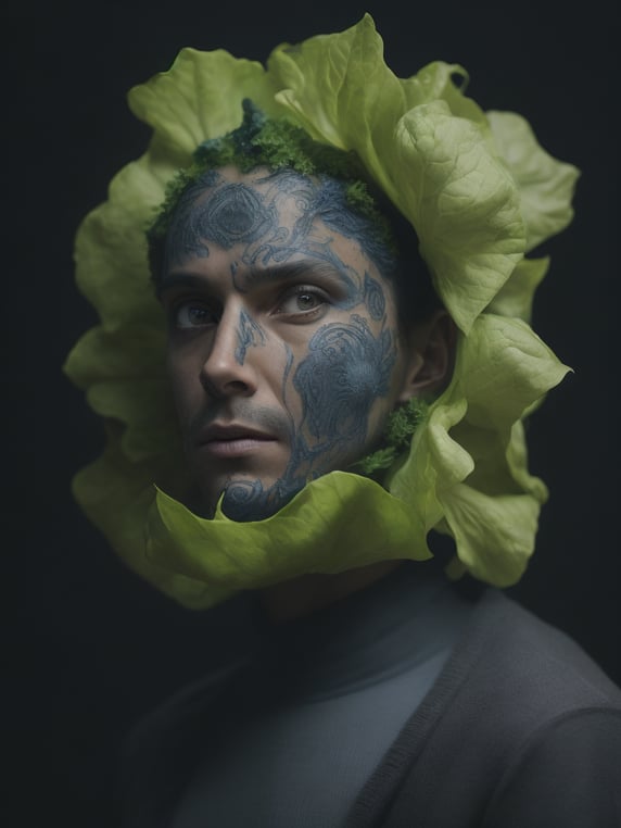 Premium Free ai Images | the anatomy of head of lettuce an ultrafine ...