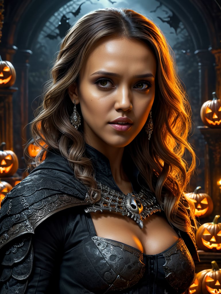 Premium Free Ai Images Jessica Alba In Halloween Spirit
