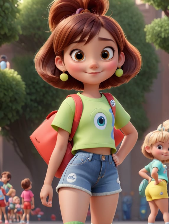 Premium Free ai Images | girl in short shorts