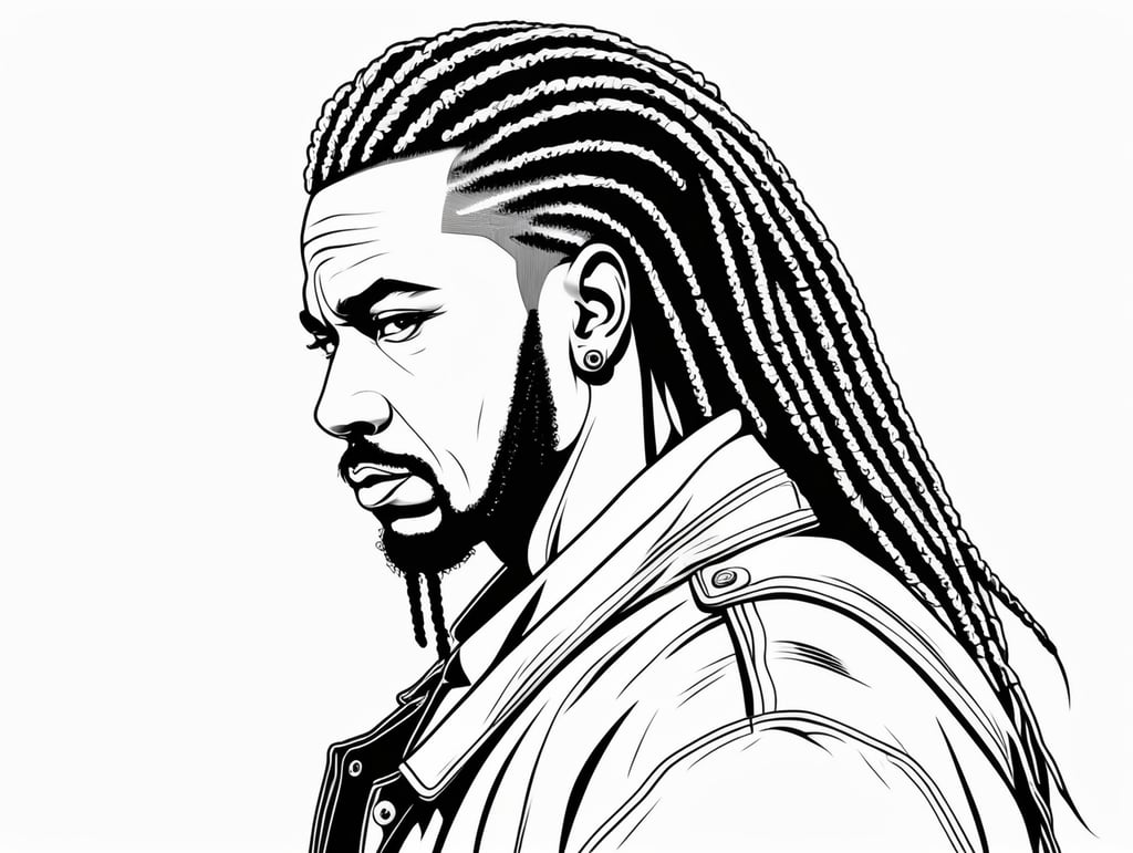 Premium Free ai Images | gangster with dreadlocks in the style of basic ...