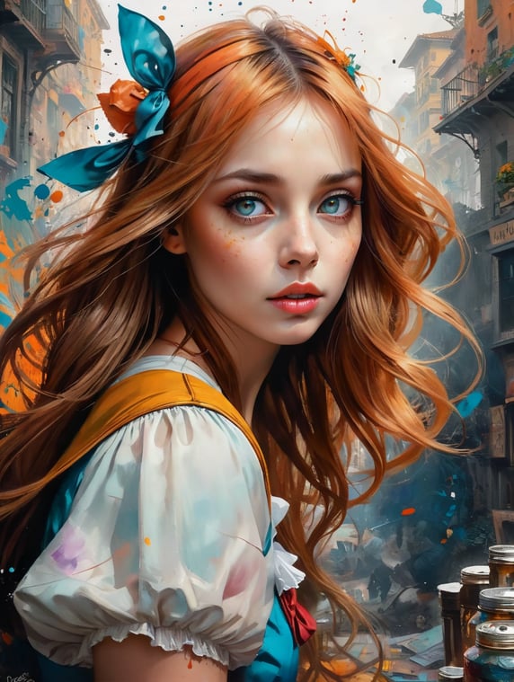 Premium Free ai Images | portrait of alice in wonderland vivid colors ...