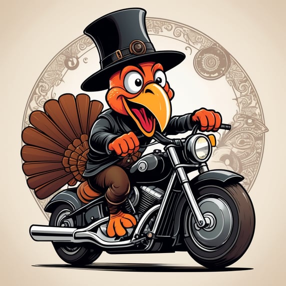 Premium Free ai Images | an illustration of cartoon style scared turkey ...