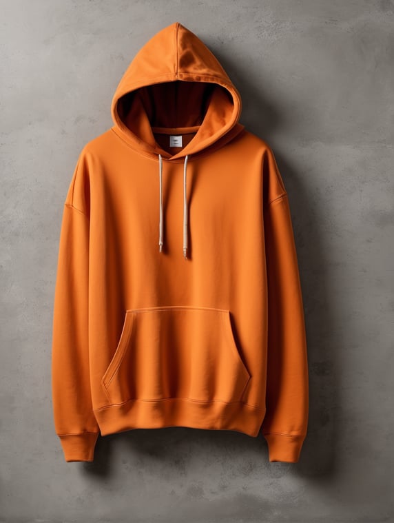 Premium Free ai Images | drop shoulder orange vintage washed hoodie ...