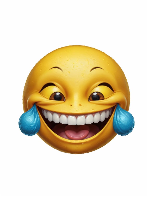 Premium Free ai Images | extreme happiness laughter emoji as human