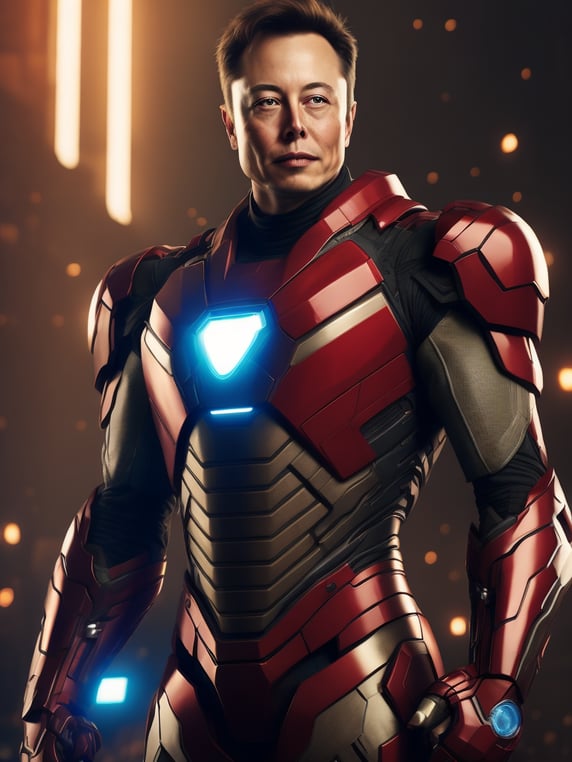 Premium Free ai Images | elon musk in the iron man suit from the marvel ...
