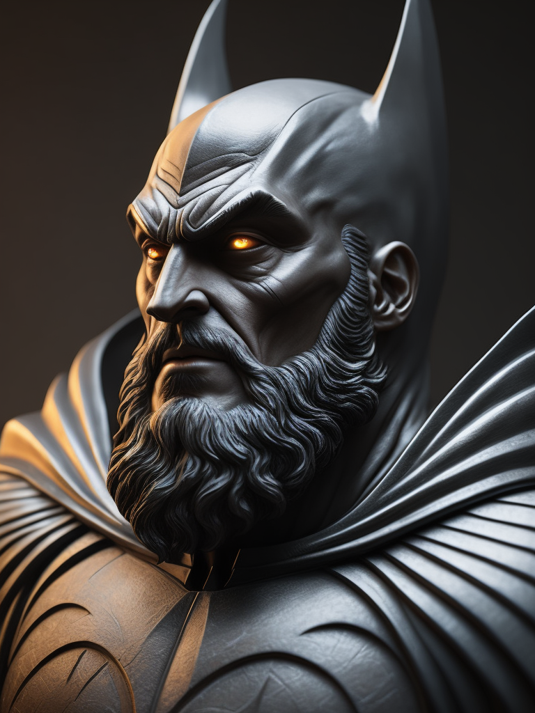 Premium Free ai Images | batman bust with big beard in marble statue ...