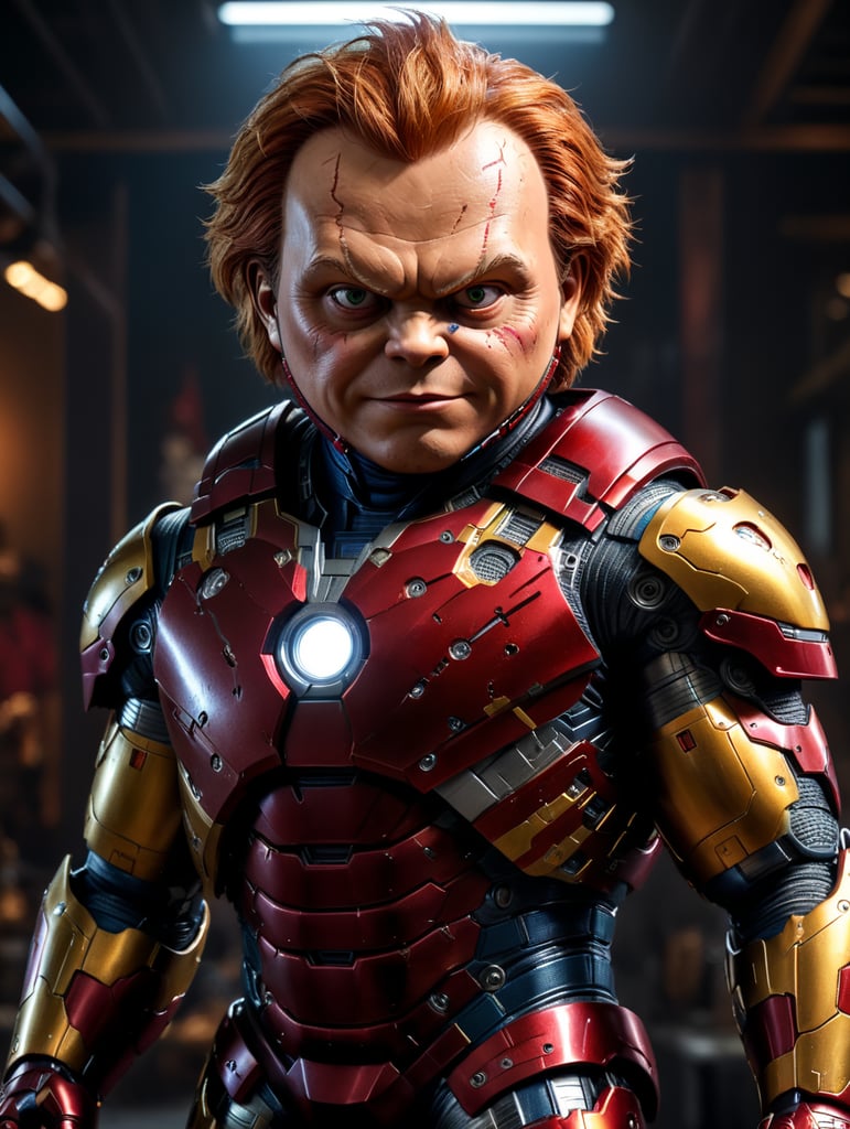 Premium Free ai Images | chucky in ironman suit