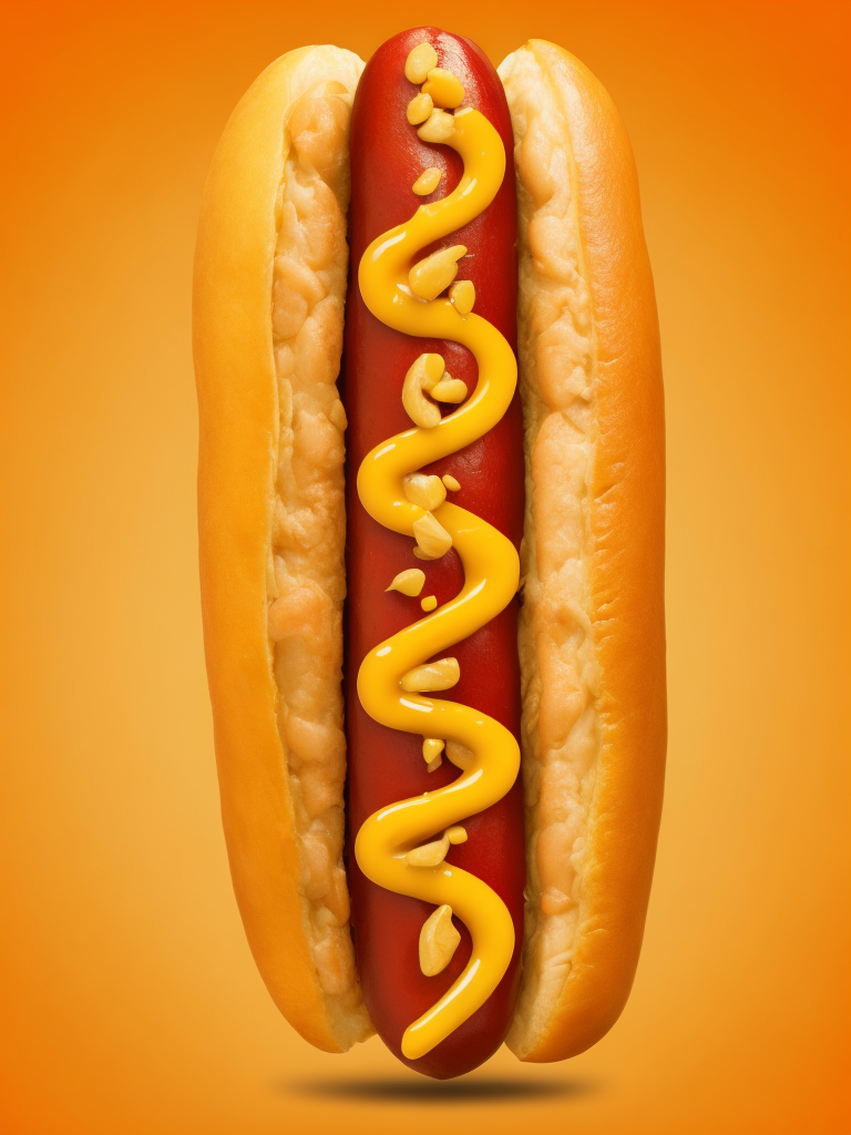 Premium Free ai Images | hot dog warm colors orange background